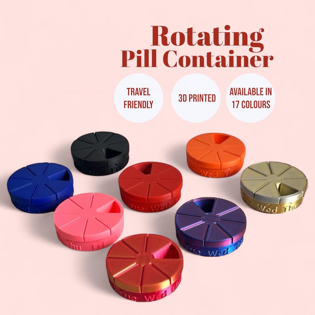 7 Day Pill Container | Rotating Pill Container | Tablet Divider Box ...