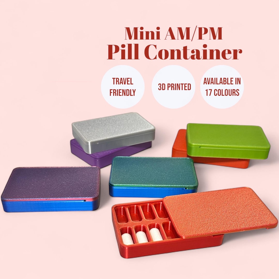 Mini AM/PM Pill Case, 7 Day Travel Medication Organiser - Etsy