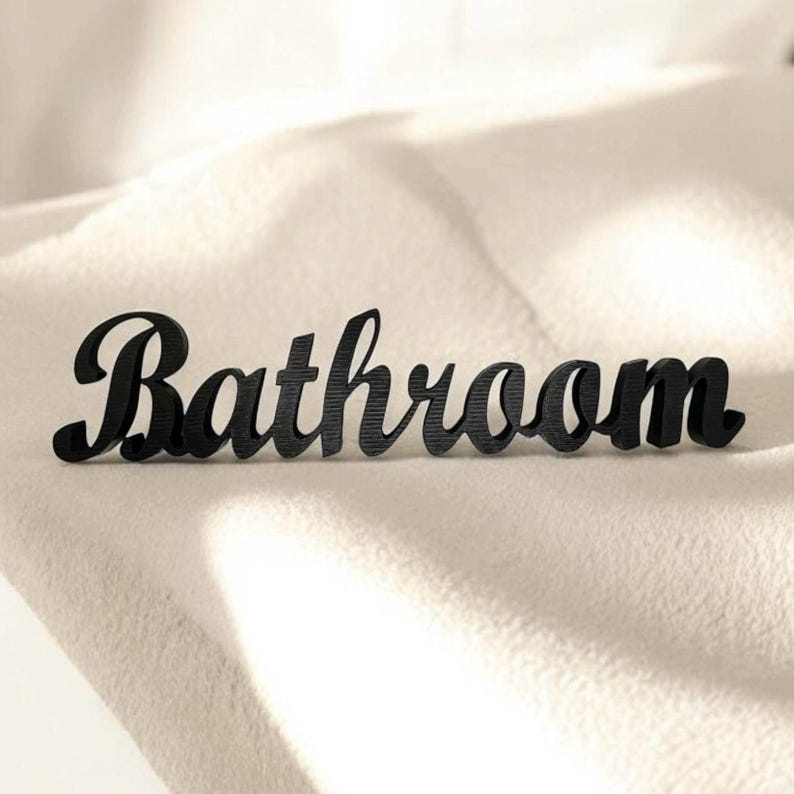 Bathroom Sign Free Standing, Modern Bathroom Decor - Etsy