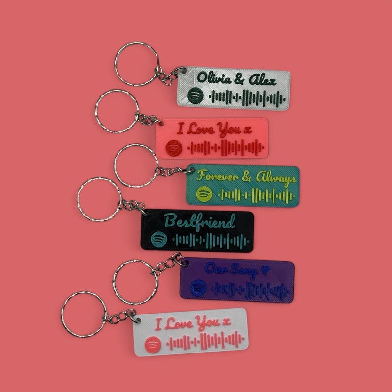 Personalized Spotify Code Keychain: 3D Printed Music Gift - Etsy UK