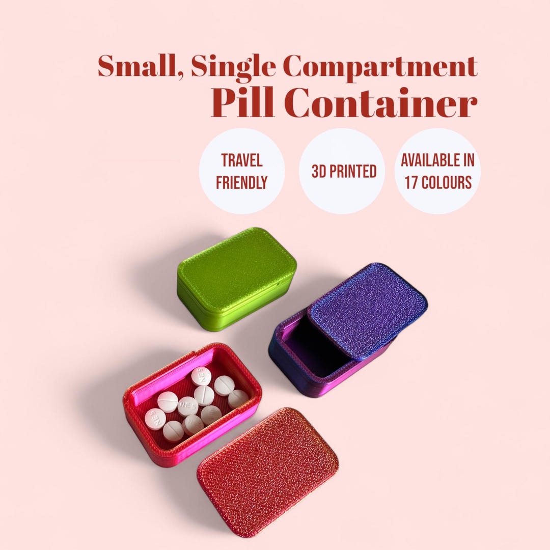 Mini Pill Box, Compact Travel Size, Eco-friendly PLA - Etsy