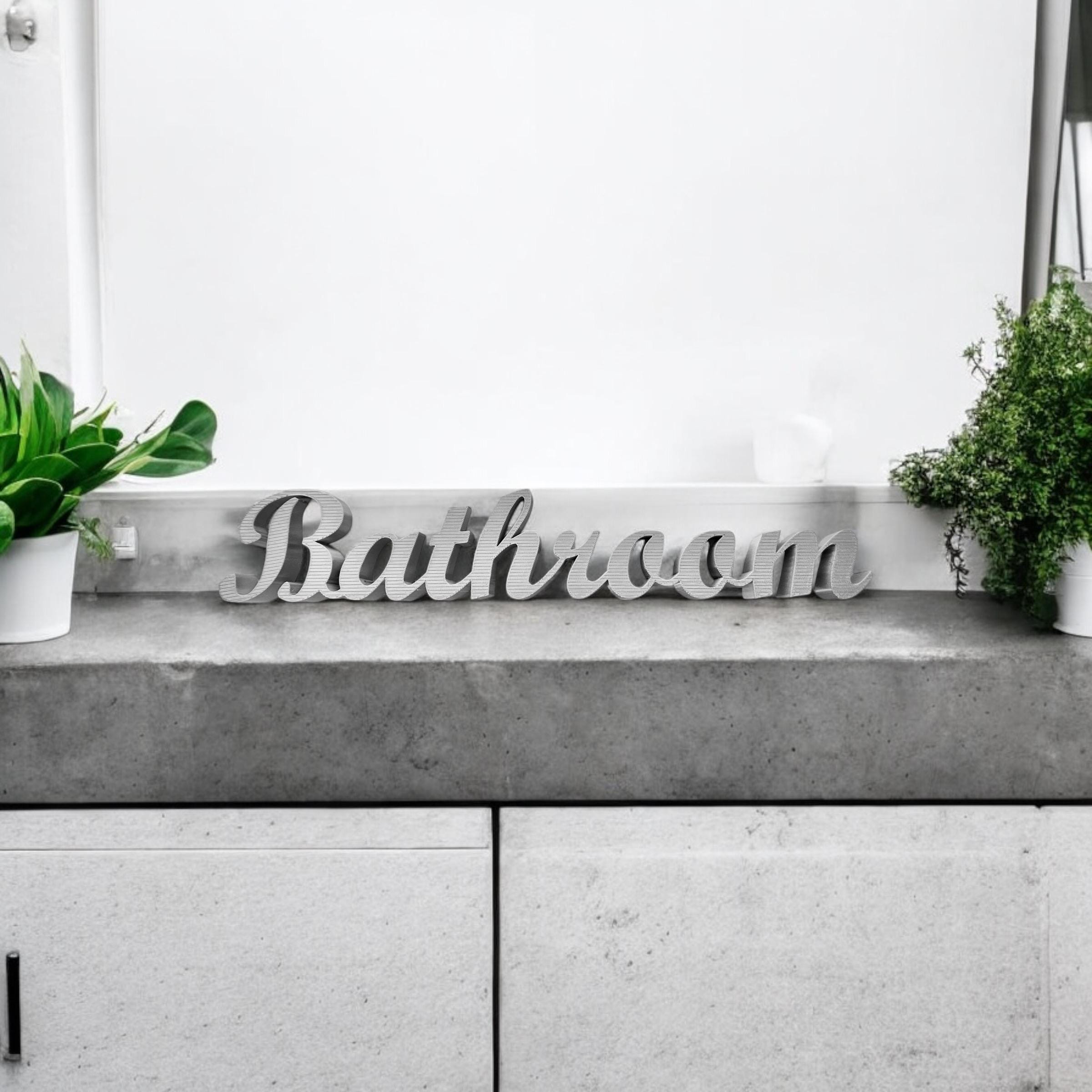 Bathroom Sign Free Standing, Modern Bathroom Decor - Etsy