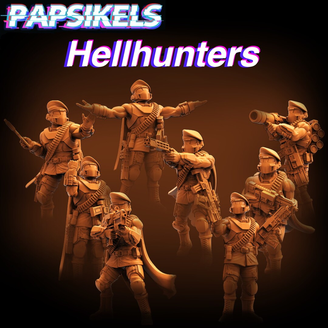 Hellhunters Democracy Troopers Papsikels Miniatures Resin 3D Printed ...