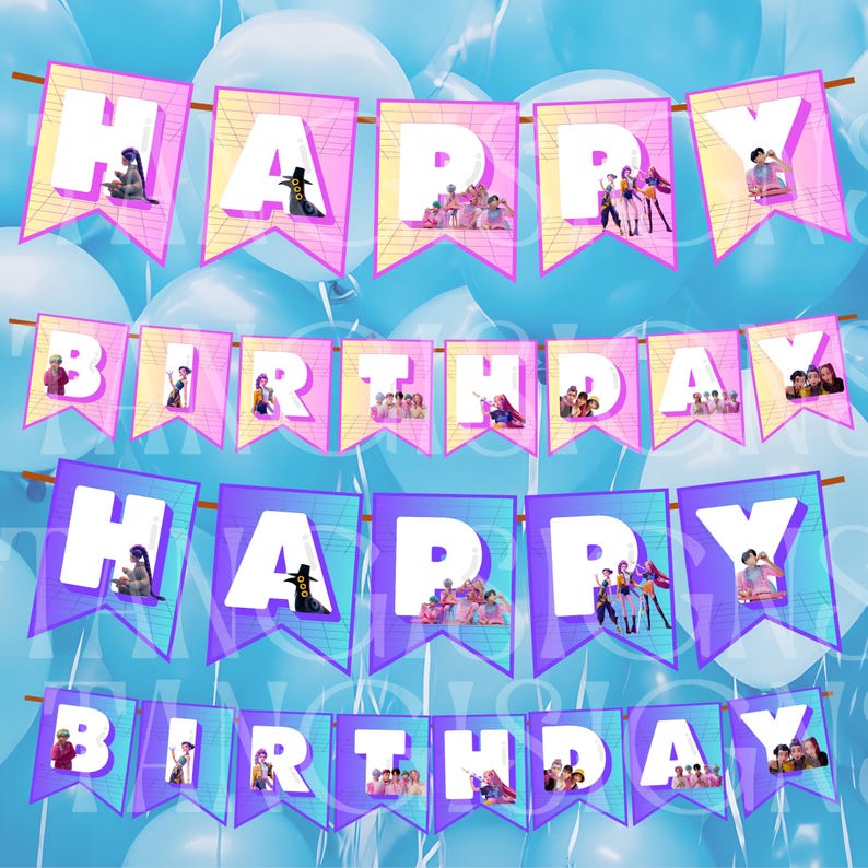 Invitación del paquete Demon Hunters de Kpop, etiqueta de jugo GoGo ...