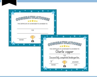 Printable Award Template Gold Printable Certificate for Kids - Etsy