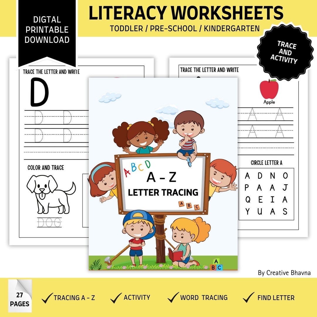 Preschool Curriculum Alphabet Tracing Toddler Worksheets for - Etsy