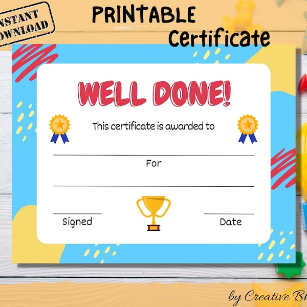 Blank Award Certificate - Etsy
