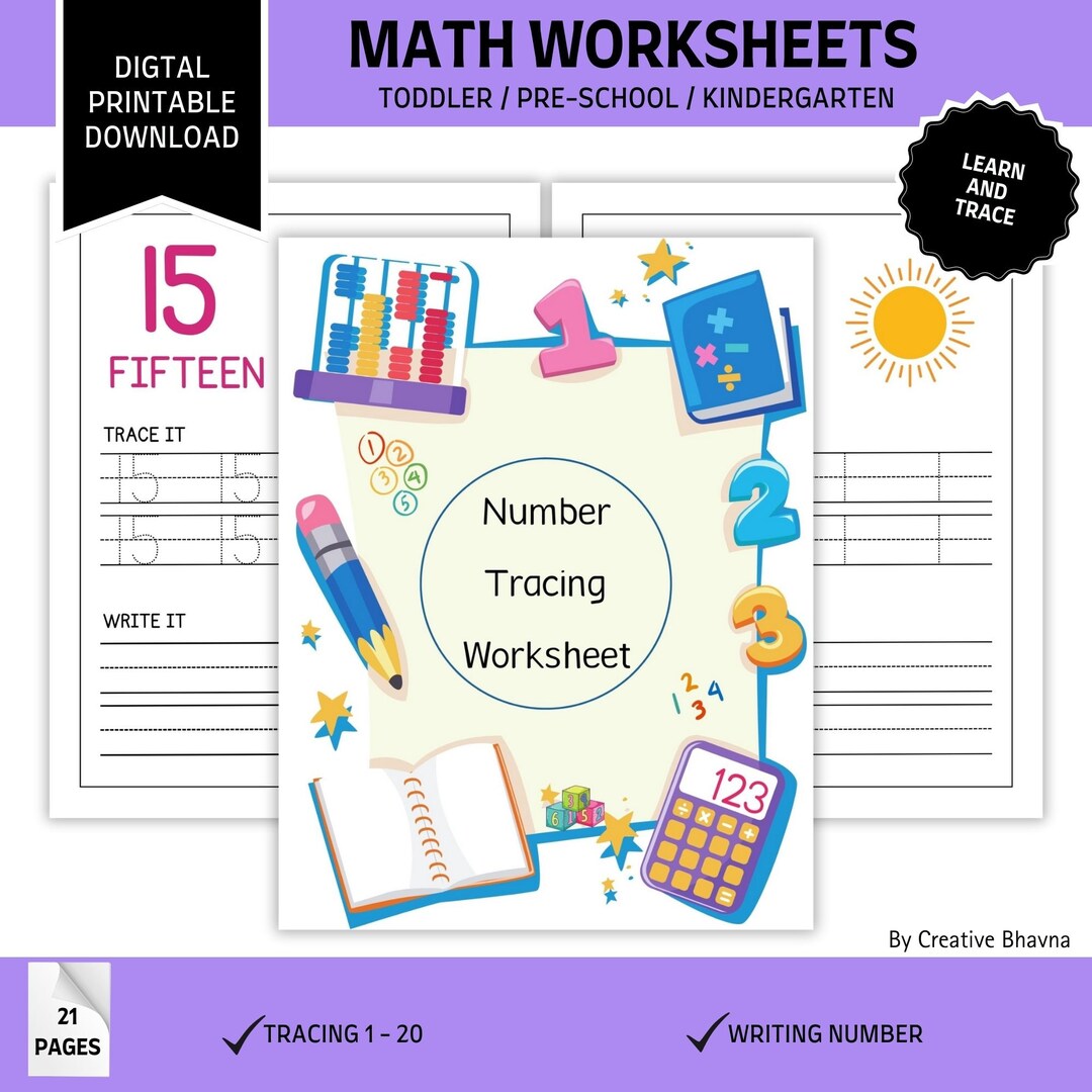 Printable Worksheet, Number Tracing Worksheet, Toddler, Pre-k ...