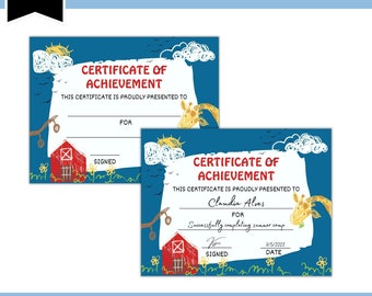 Printable Award Template Gold Printable Certificate for Kids - Etsy