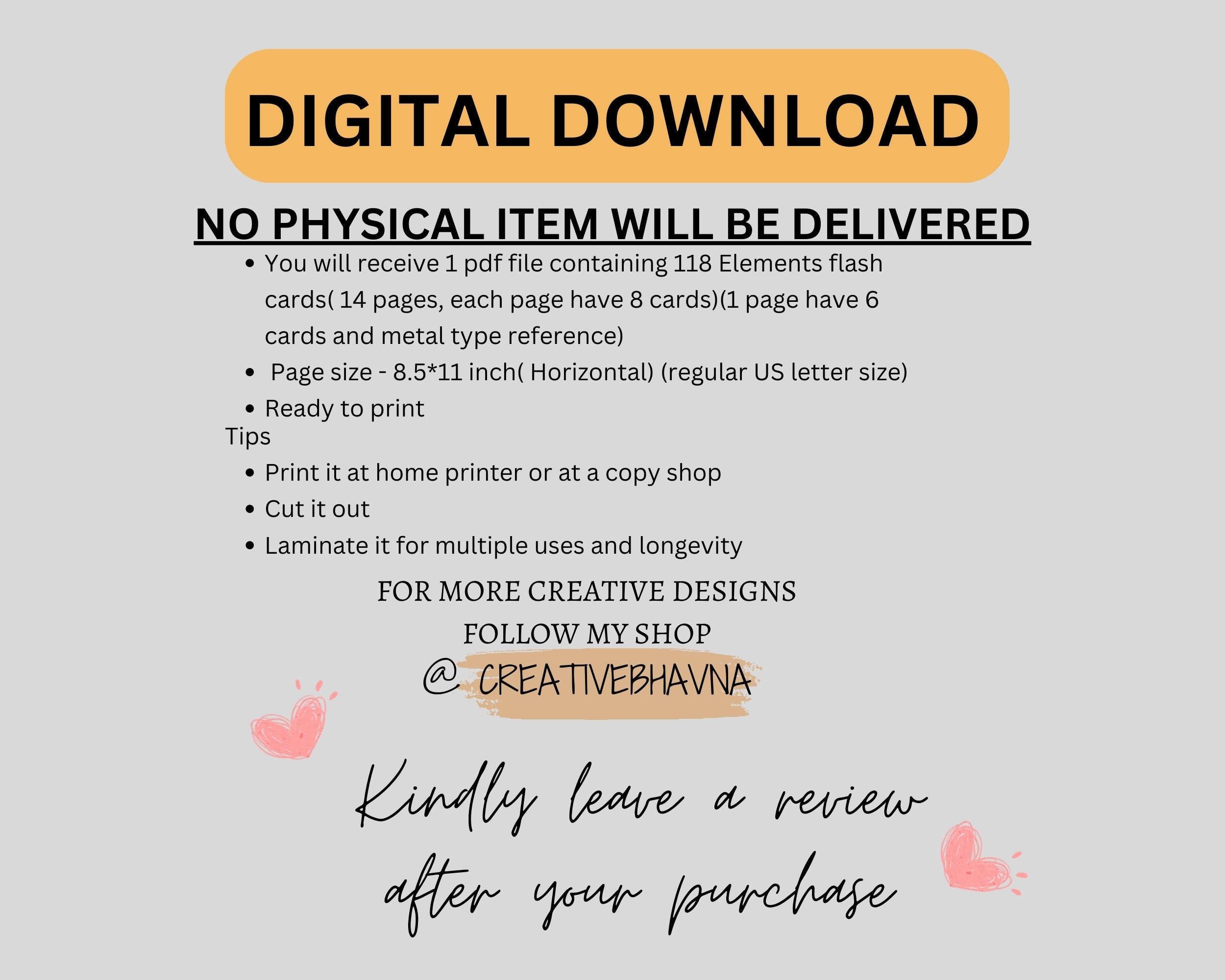 118 Chemistry Periodic Table of Elements Flash Cards With - Etsy