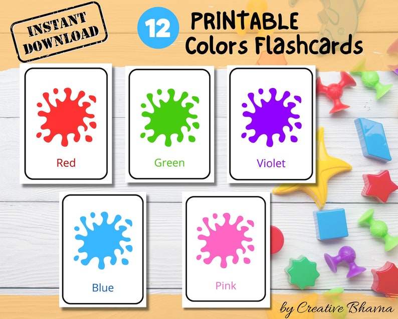Educational Printables Montessori Colors Flashcards - Etsy