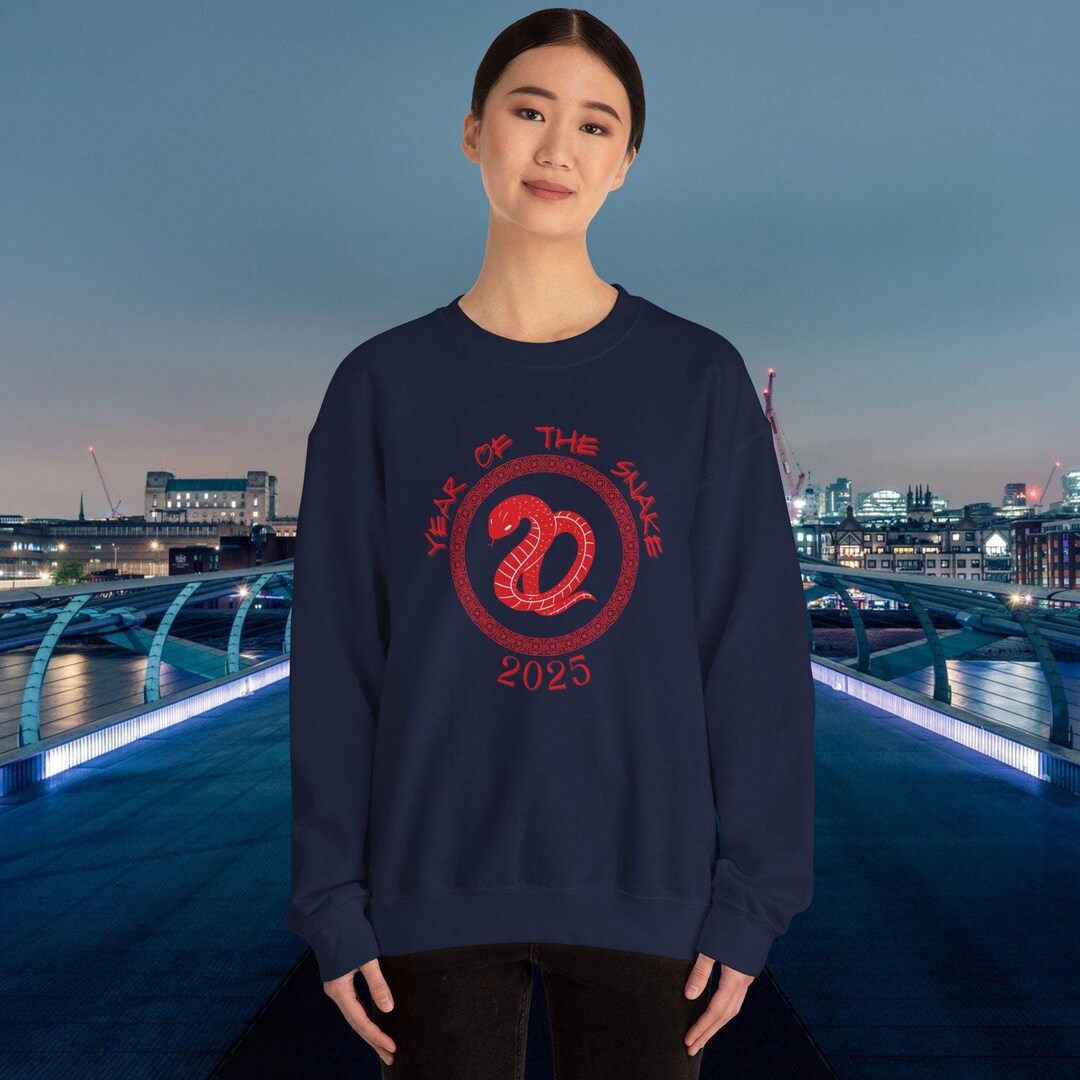 Year of the Snake 2025 Sweatshirt, Chinese New Year Top, Lucky Red ...