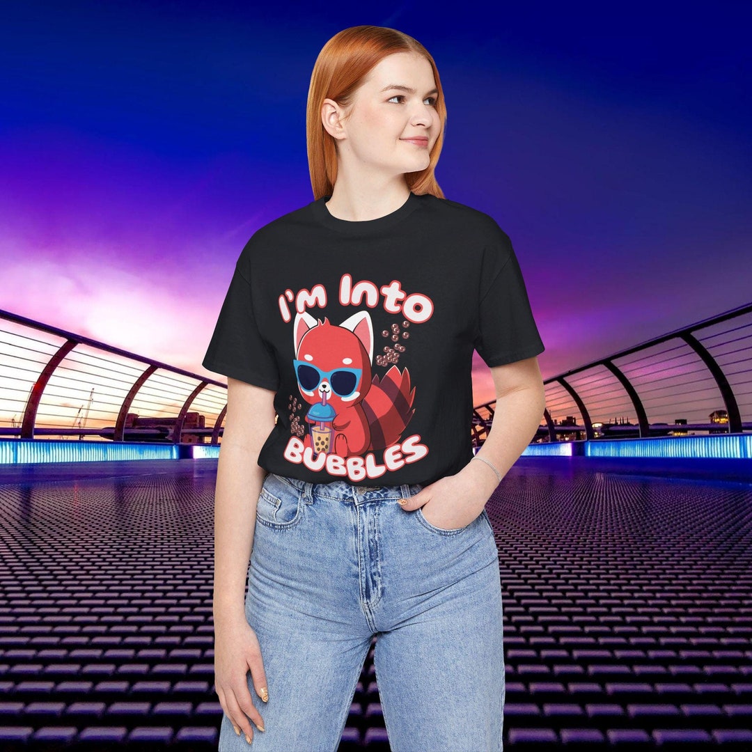 Bubble Tea Red Fox T-shirt, Funny Slogan Tshirt, Unisex Graphic Tee for ...