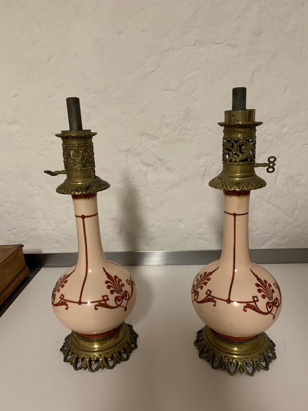 Pair of French Antique Oil Lamp Bases - Etsy