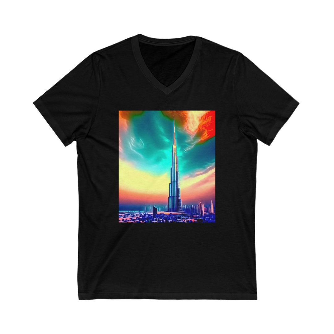 Burj Al Khalifa Dubai UAE Unisex Jersey Short Sleeve V-neck - Etsy