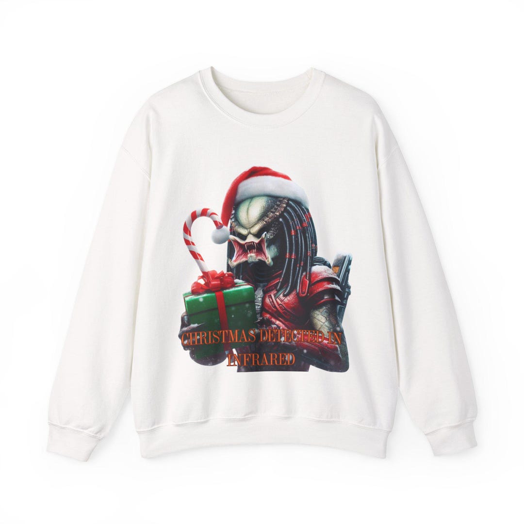 Christmas Detection in Infrared Predator Funny Holiday Crewneck Jumper ...