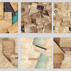 Vintage Handwriting Digital Paper Textures | Antique Writing ...