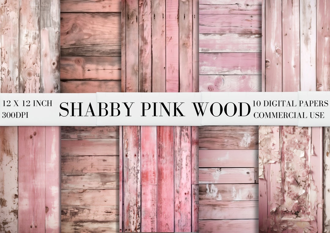 Shabby Rose Pink Wood Background Digital Papers Shabby Wooden ...