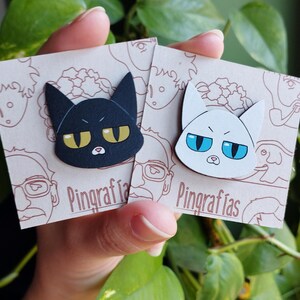 Hand Painted Wooden Cat Pin | Cute, Angry or Indifferent Kitty Brooch ...