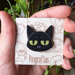 Hand Painted Wooden Cat Pin | Cute, Angry or Indifferent Kitty Brooch ...