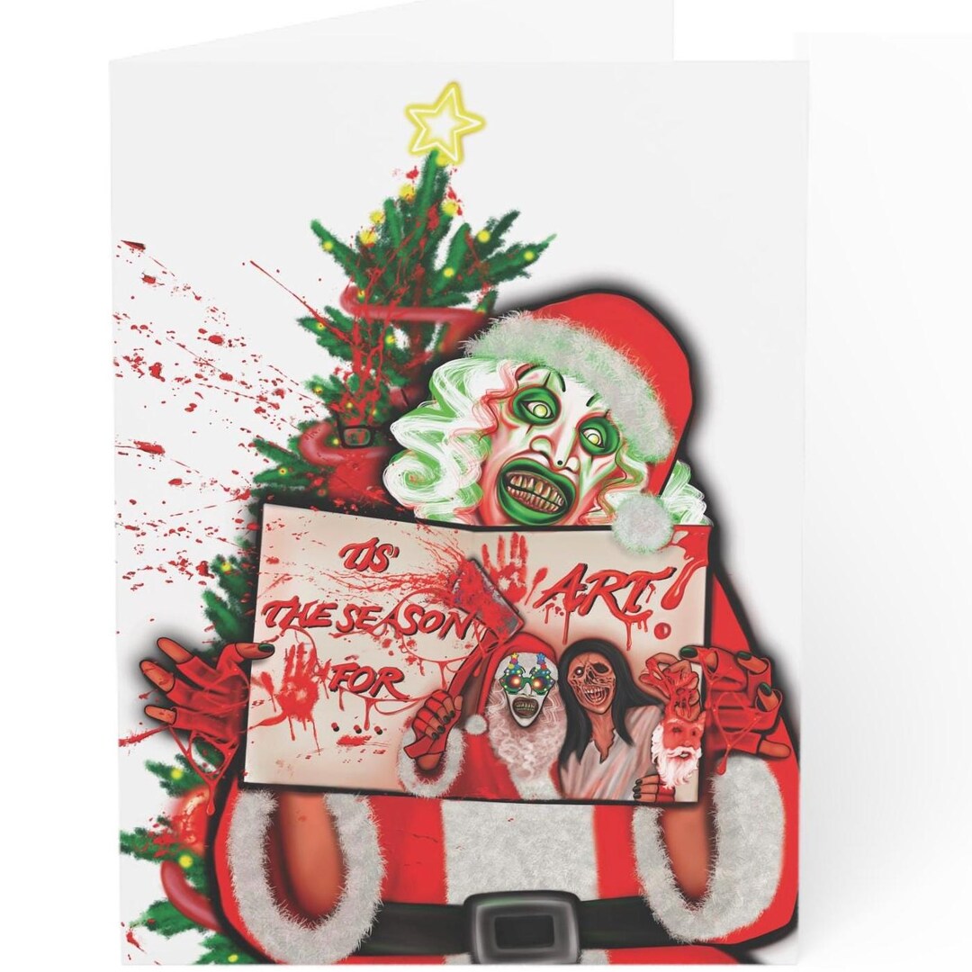Terrifier 3 Horror Movie Happy Holiday! Greeting Card, Art the Clown ...