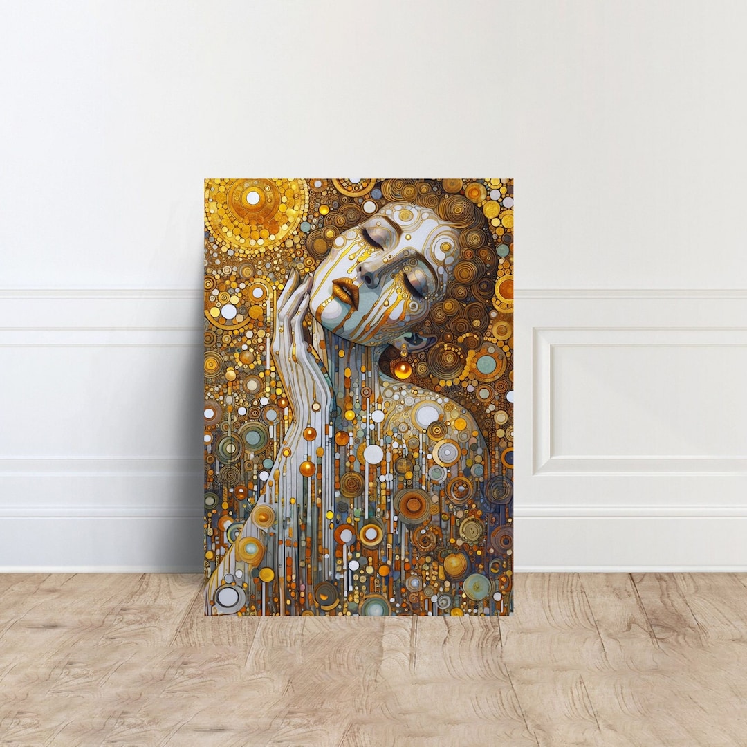 Golden Tears Gustav Klimt Wall Art Print, Modern Abstract Canvas ...