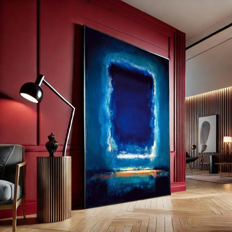 Mark Rothko Inspired Blue Canvas Deep and Bright Blue Tones Abstract ...
