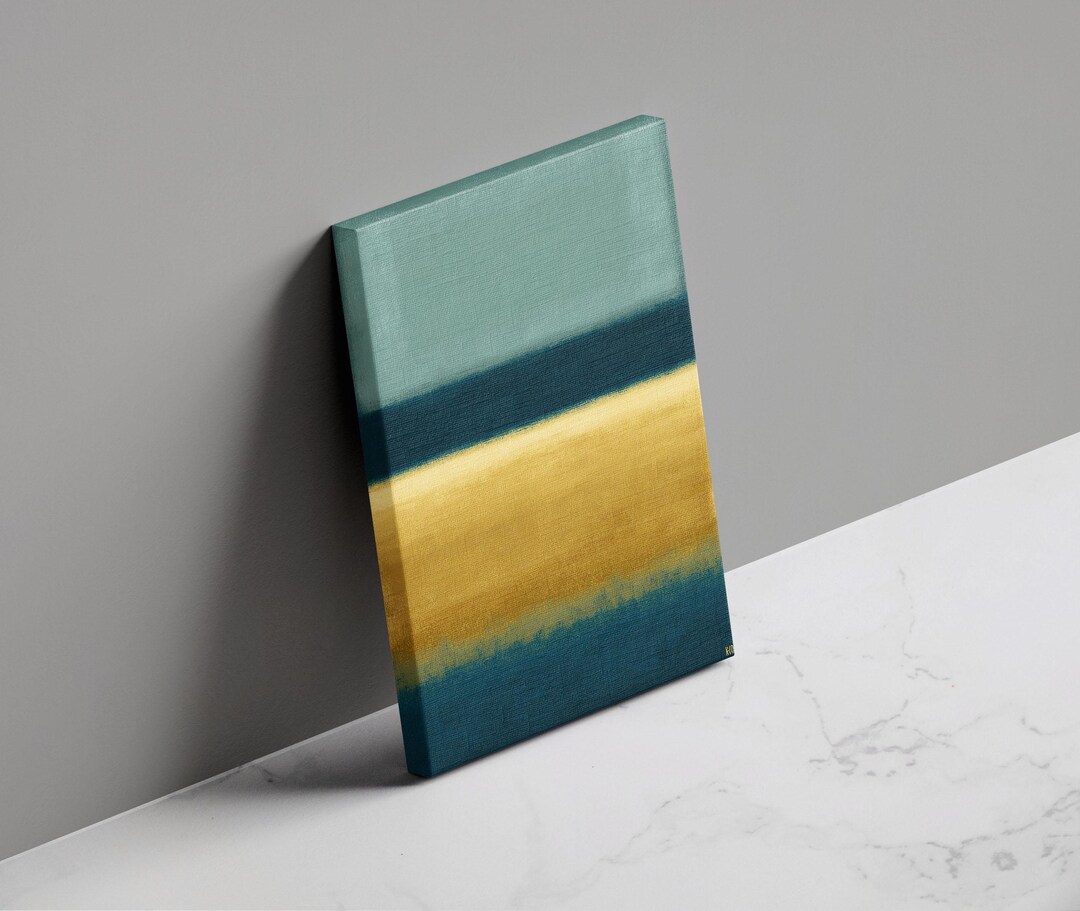 Mark Rothko Teal Gold Canvas Wall Art Print Modern Office Decor Art ...
