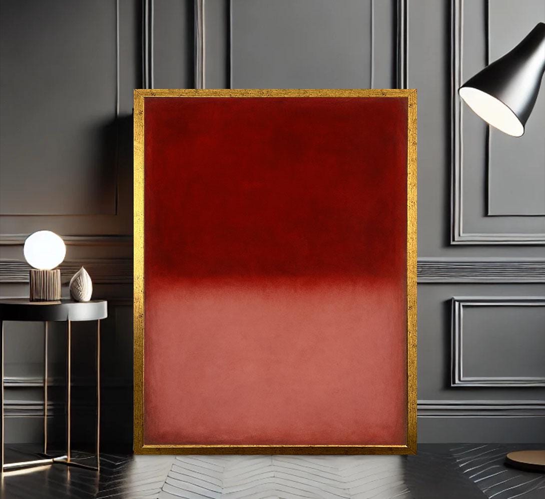 Mark Rothko Red Color Field Canvas Deep and Bright Red Tones Abstract ...
