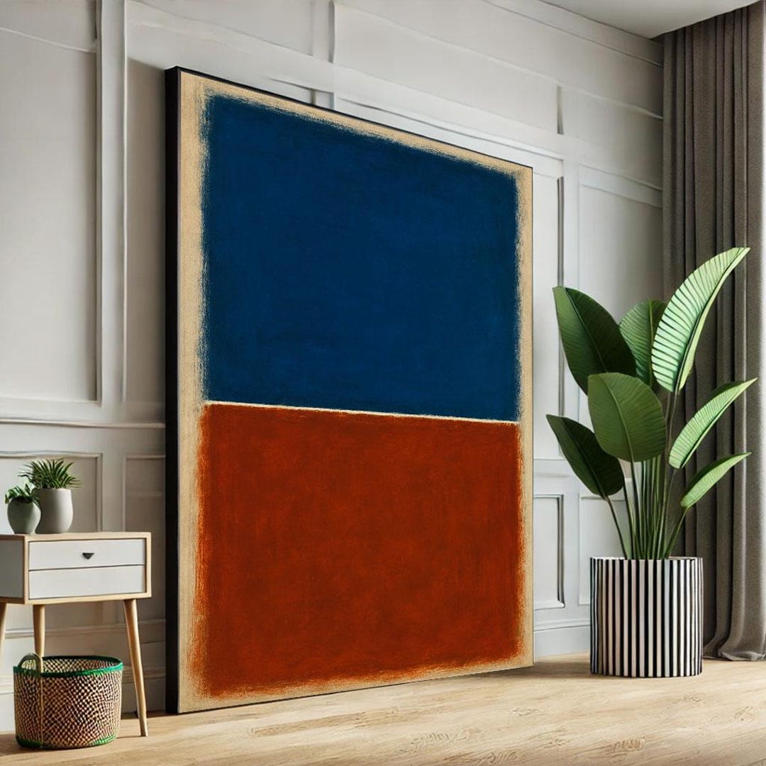 Rothko Style Canvas Print | Blue & Brown Color Field Art - Etsy
