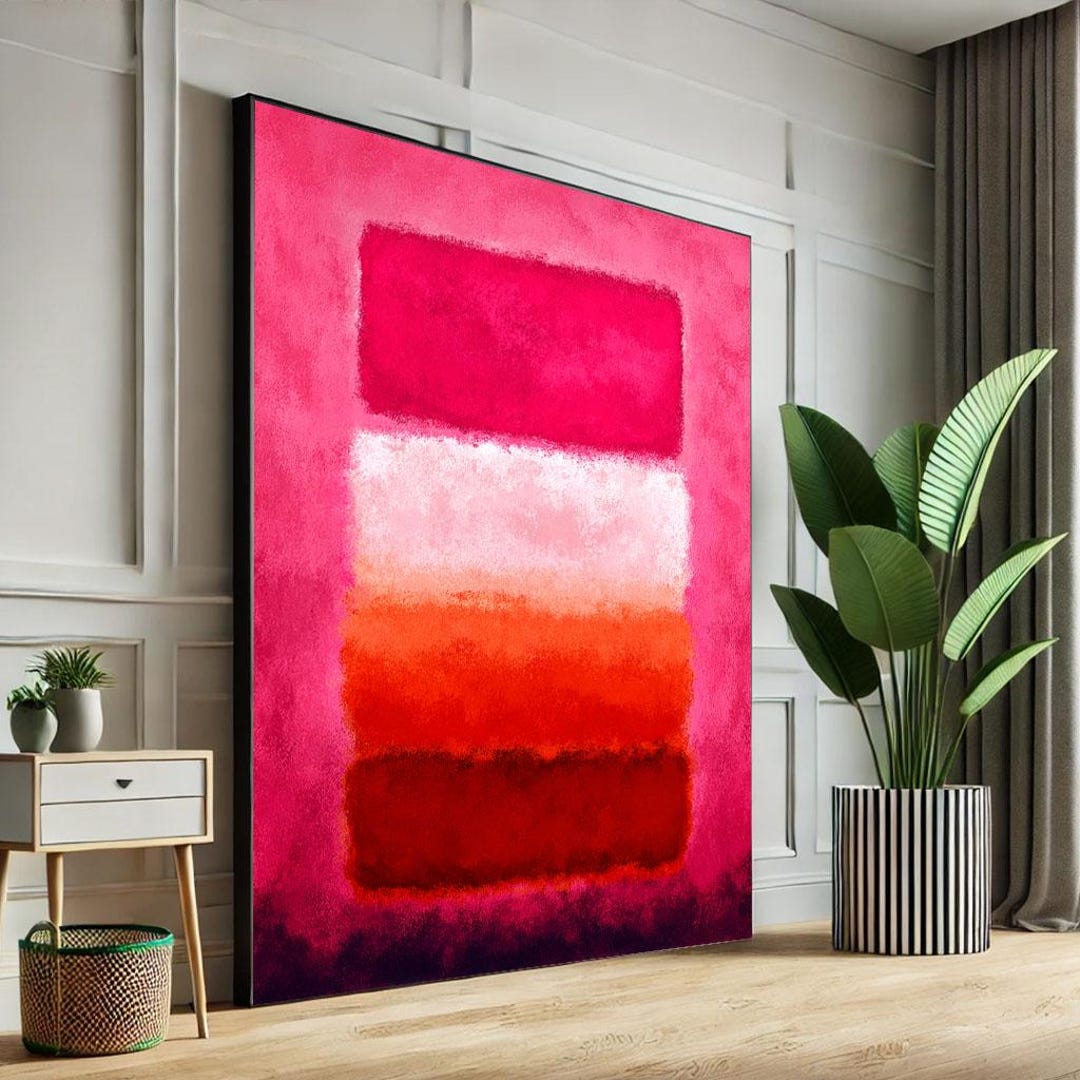 Mark Rothko Inspired Red and Pink Canvas Bold Color Field Painting for ...