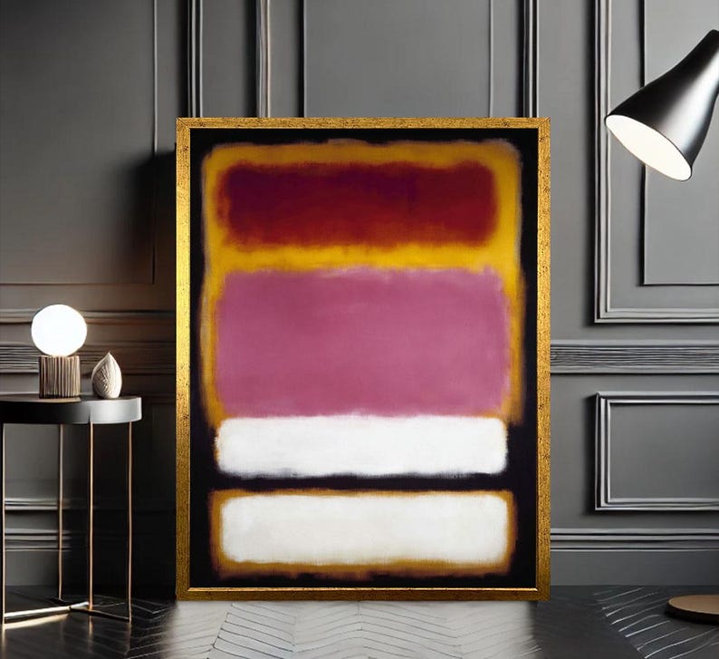Mark Rothko Burgundy Gold Canvas Wall Art Print Modern Living Room ...