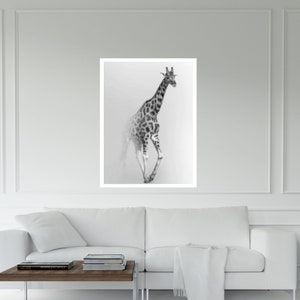 Giraffe Print in Black and White, Giraffe Print on Canvas, Home Decor ...