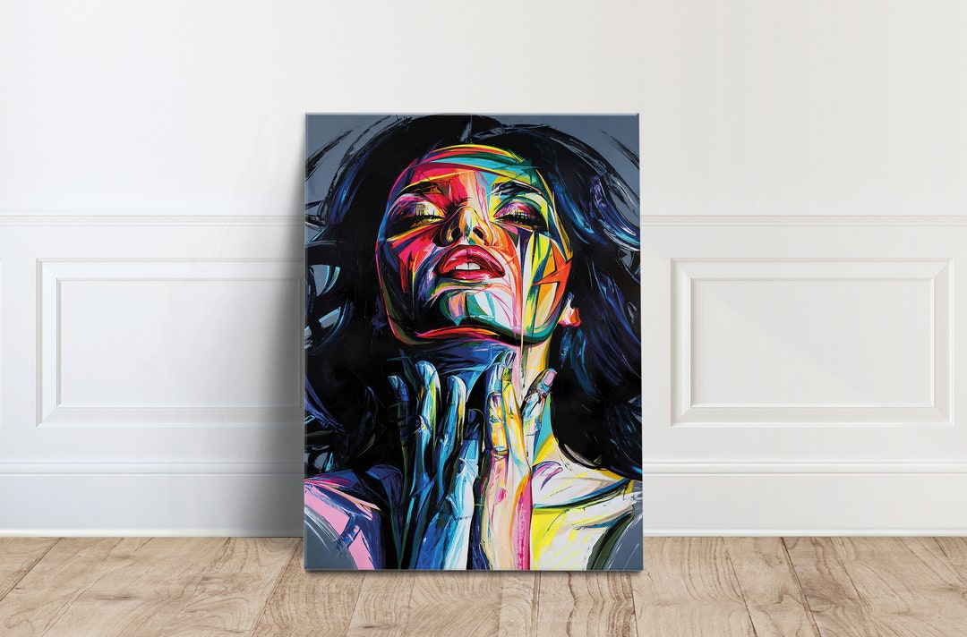 Abstract Colorfully Woman Canvas Poster Print Painting Wall Decor ...