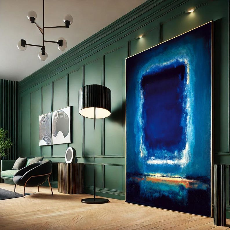 Mark Rothko Inspired Blue Canvas Deep and Bright Blue Tones Abstract ...