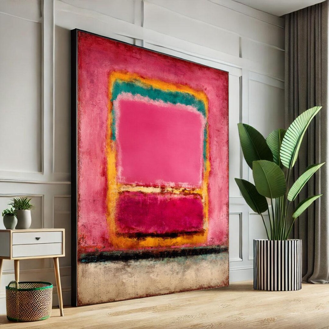Mark Rothko Inspired Pink and Orange Canvas Bold Color Field Painting ...