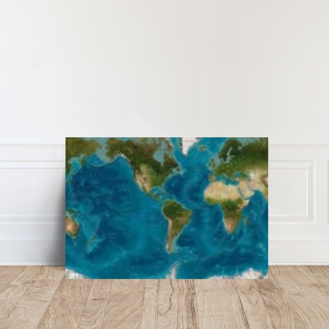 Mapa mundial de continentes y océanos, decoración del hogar lista para ...