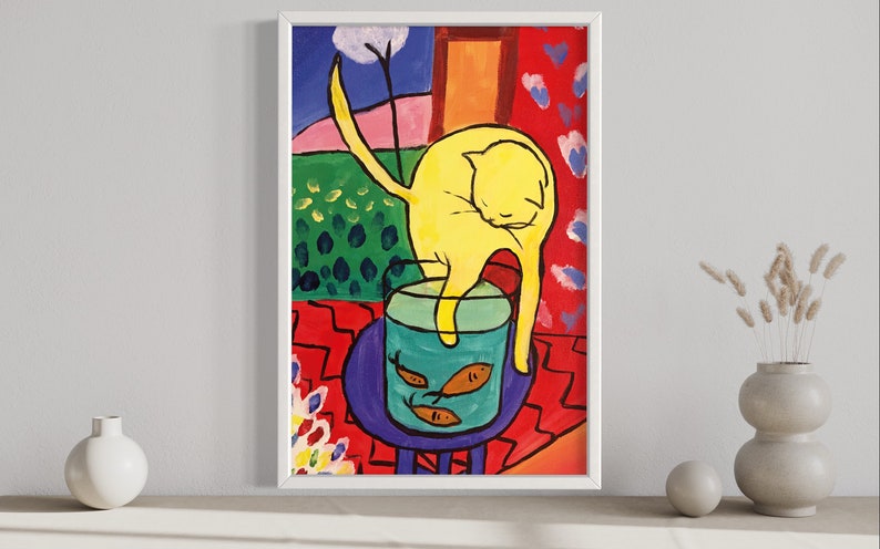 Henri Matisse Cat With Red Fish Poster Print Canvas Wall Art,henri ...