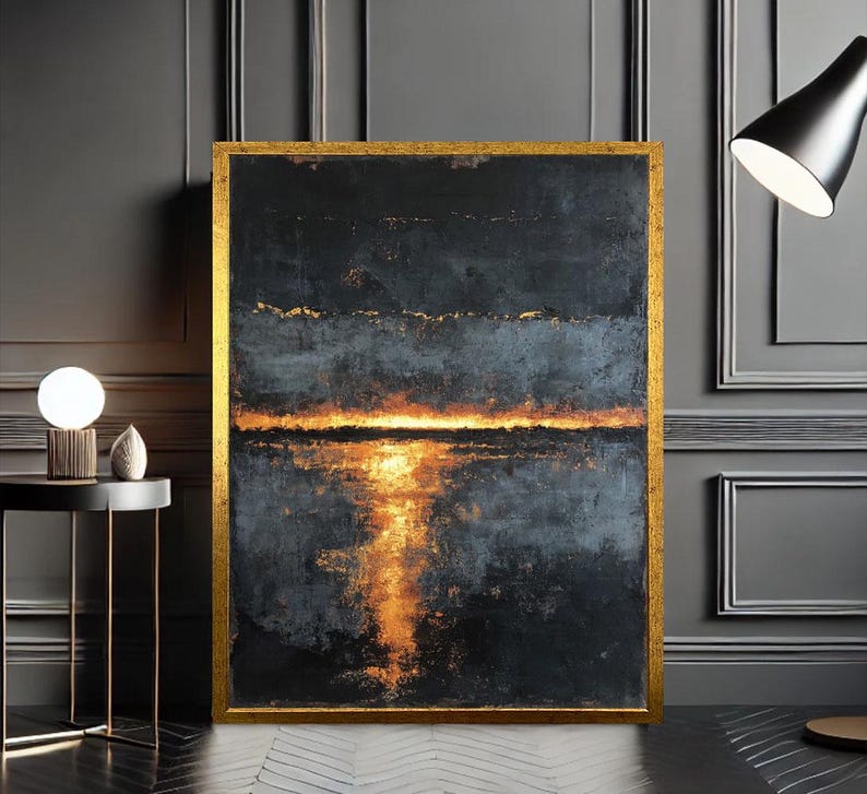 Rothko Inspired Gold & Black Abstract Canvas Art Print - Etsy