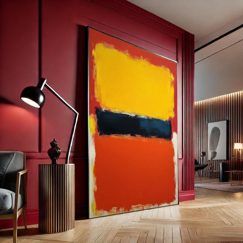 Mark Rothko Yellow Red Canvas Wall Art Print Modern Living Room Decor ...