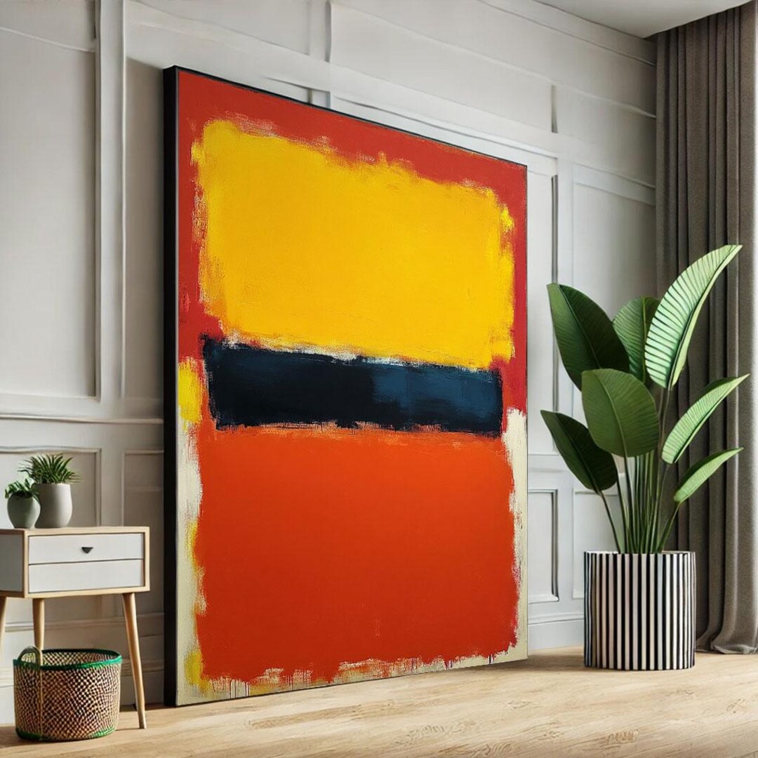 Mark Rothko Yellow Red Canvas Wall Art Print Modern Living Room Decor ...