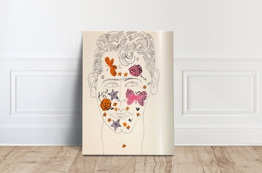 Rare Andy Warhol Drawing Canvas Wall Art Print Poster, Andy Warhol Line ...