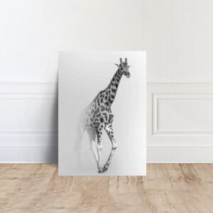 Giraffe Print in Black and White, Giraffe Print on Canvas, Home Decor ...