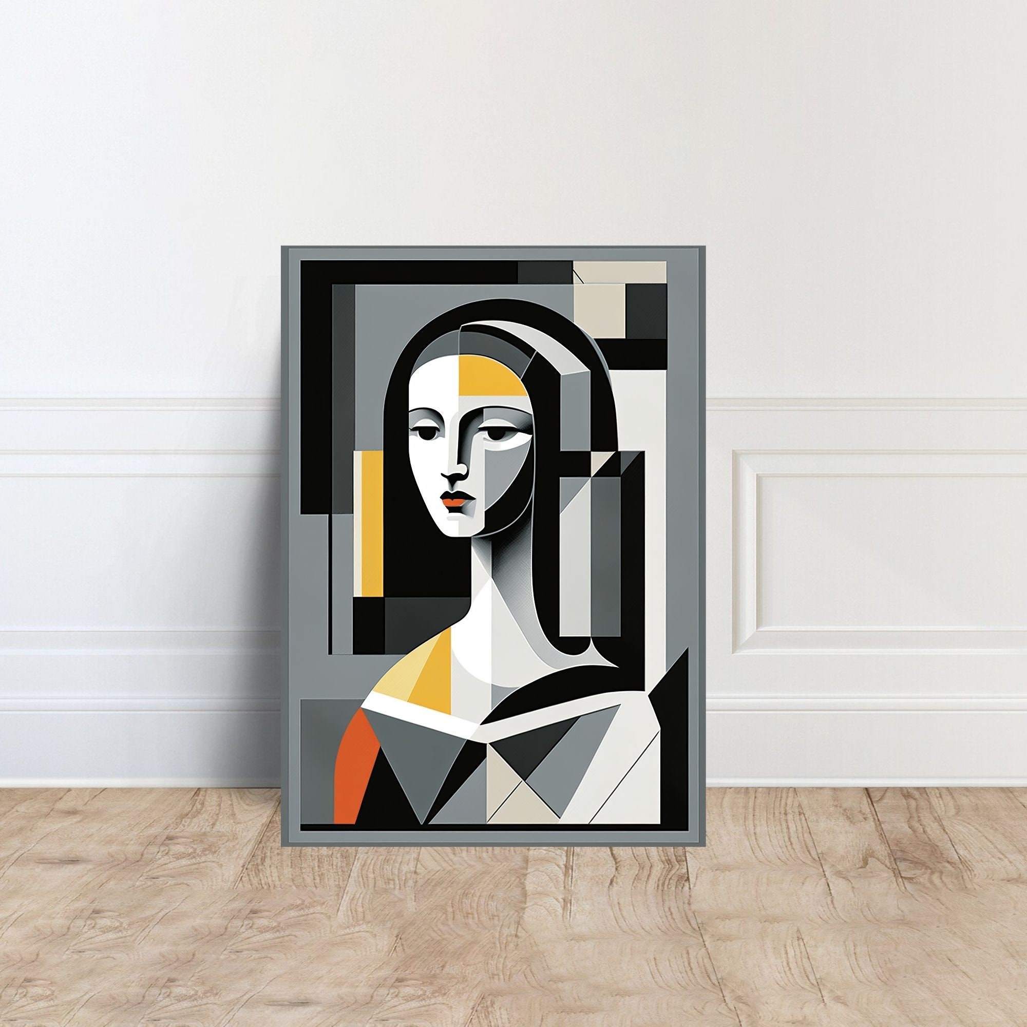 Modern Mona Lisa Picasso Style Reproduction Modern Abstract Canvas Wall ...