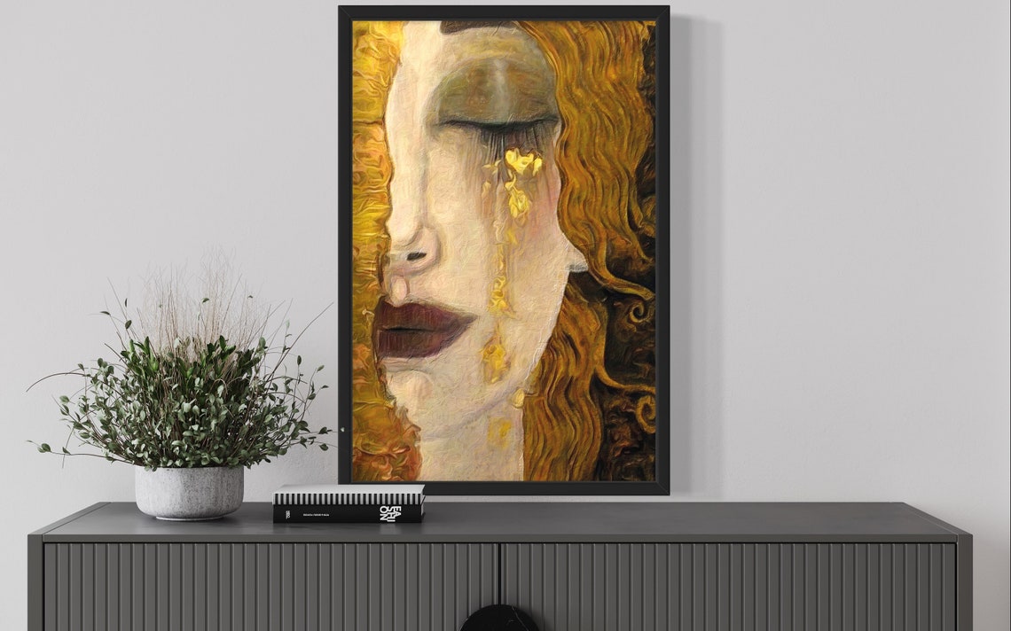 Gustav Klimt the Golden Tears Canvas Print – Ready to Hang Wall Art - Etsy