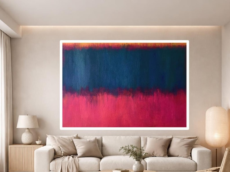 Mark Rothko Dark Blue Canvas Wall Art, Modern Abstract Print, Living ...