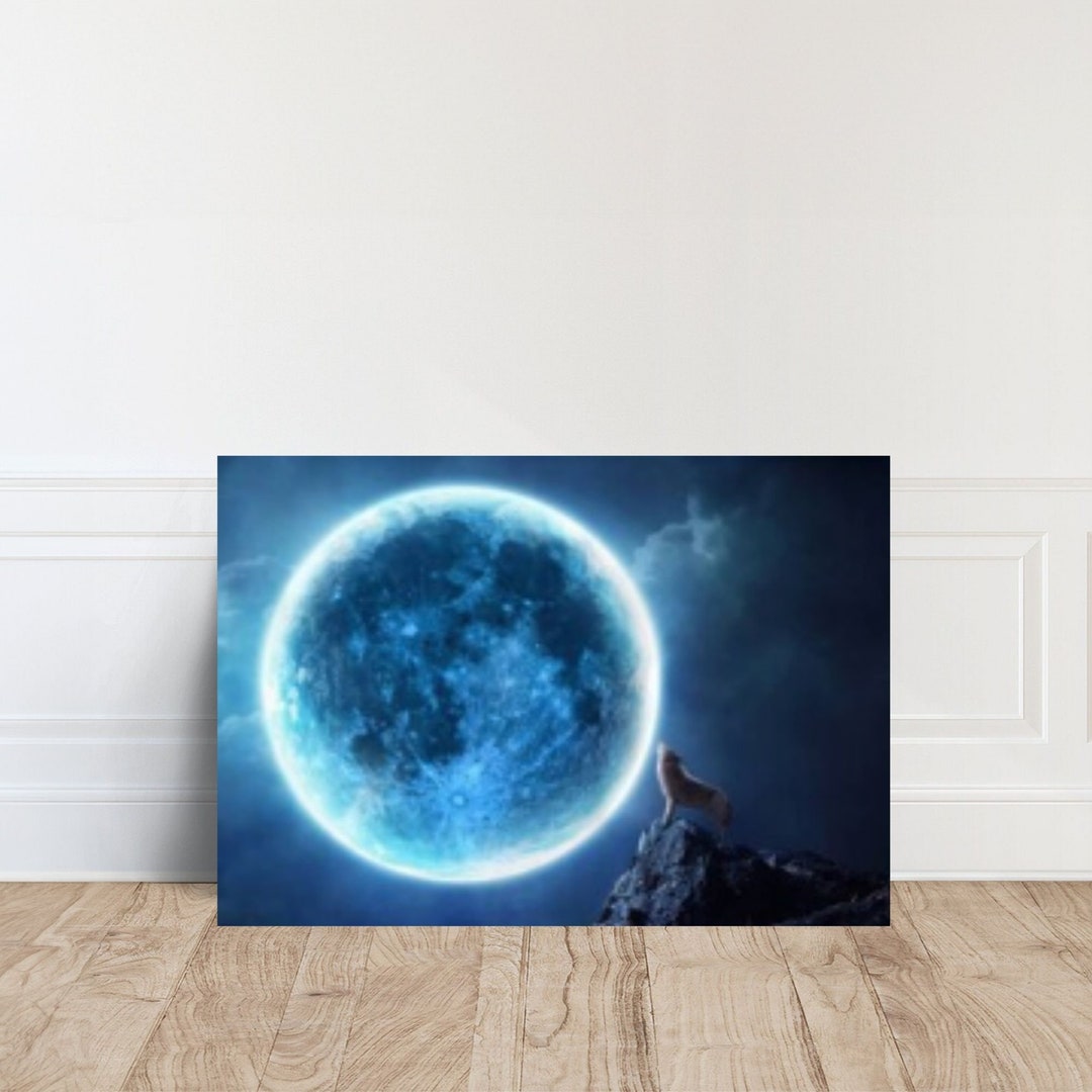 Twilight Moon and the Fox Canvas, Home Decor Ready to Hang, Canvas Wall ...