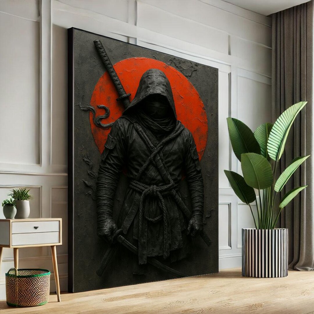 Samurai Warrior Canvas Art Print, Bold Japanese Decor - Etsy