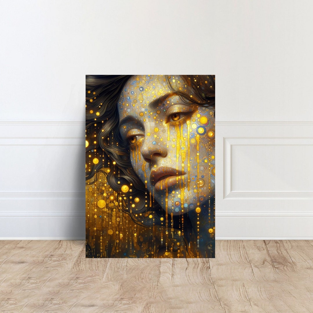 The Golden Tears Gustav Klimt Modern Abstract Reproduction Canvas Wall ...