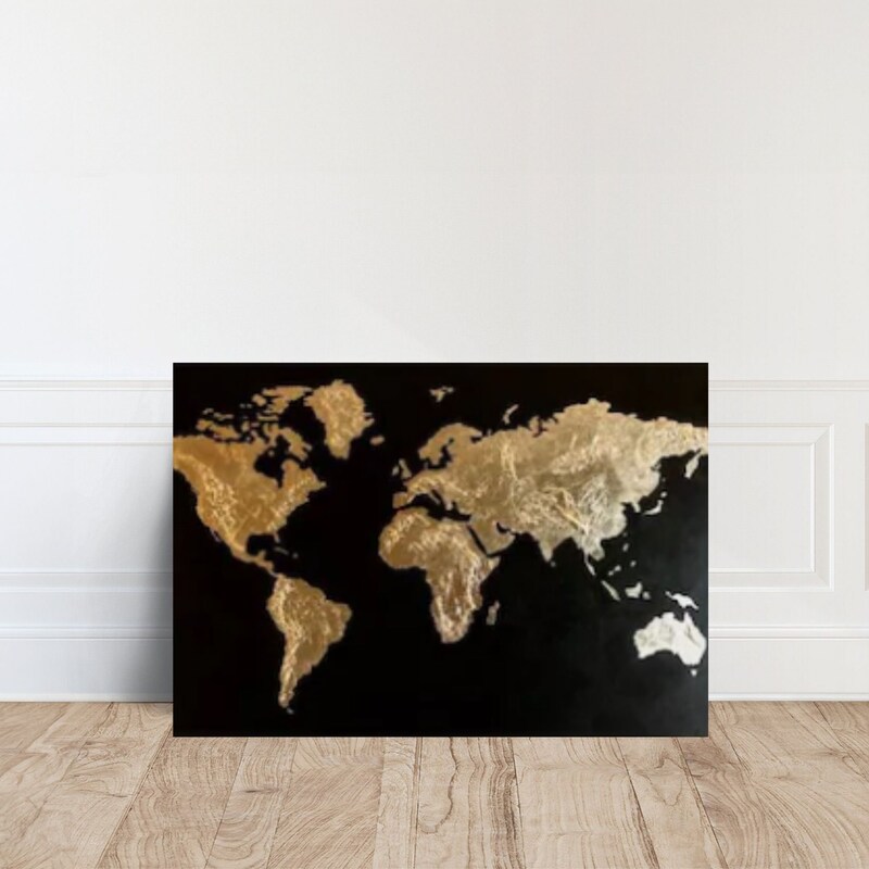 Gold World Map - Etsy